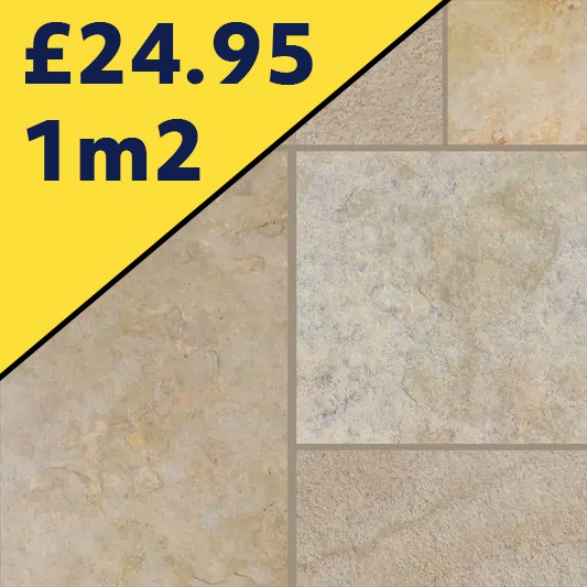 Natural Stone Calibrated Patio Kit Yellow Limestone - UK Bricks, Timber ...