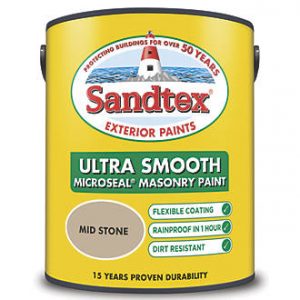 Sandtex Exterior Masonry Paint Mid Stone 5L - UK Bricks, Timber, Pavers ...